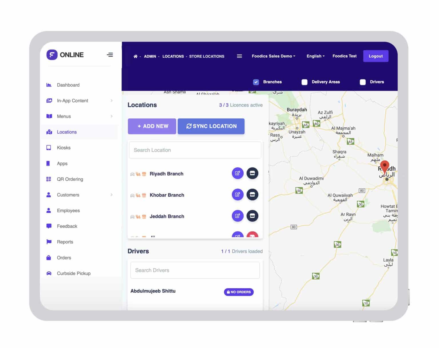 Online Features - Foodics